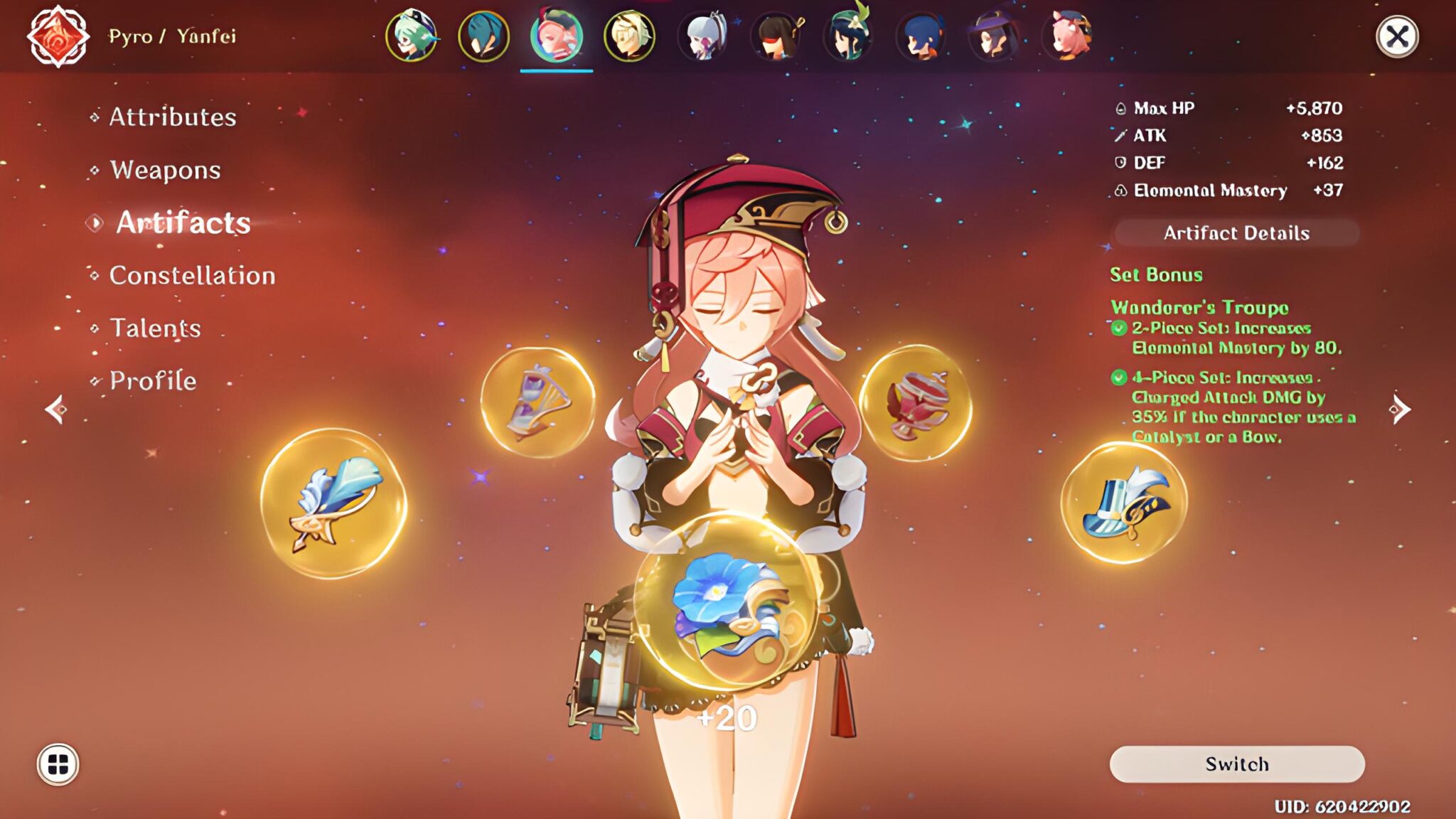 Genshin Impact Yanfei DPS Build Guide: Best Weapons, Artifacts